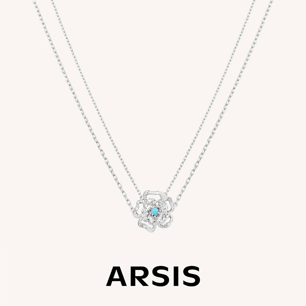 Flora Openwork Dual Chain Necklace – ARSIS JEWELRY