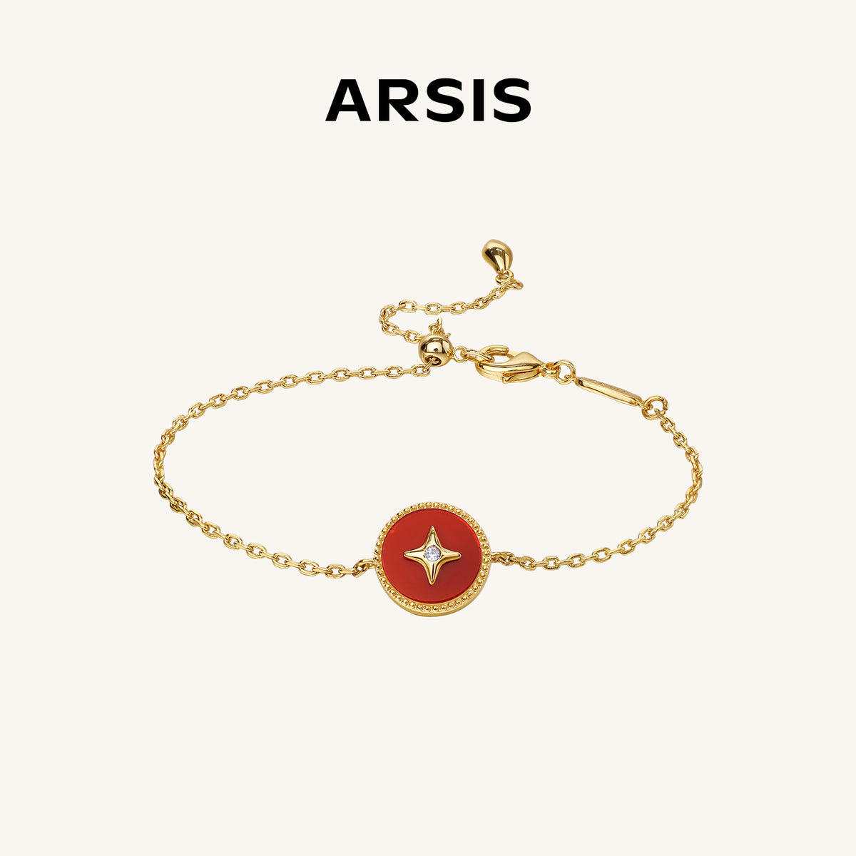 Lucky Star Bracelet with Red Agate – ARSIS JEWELRY